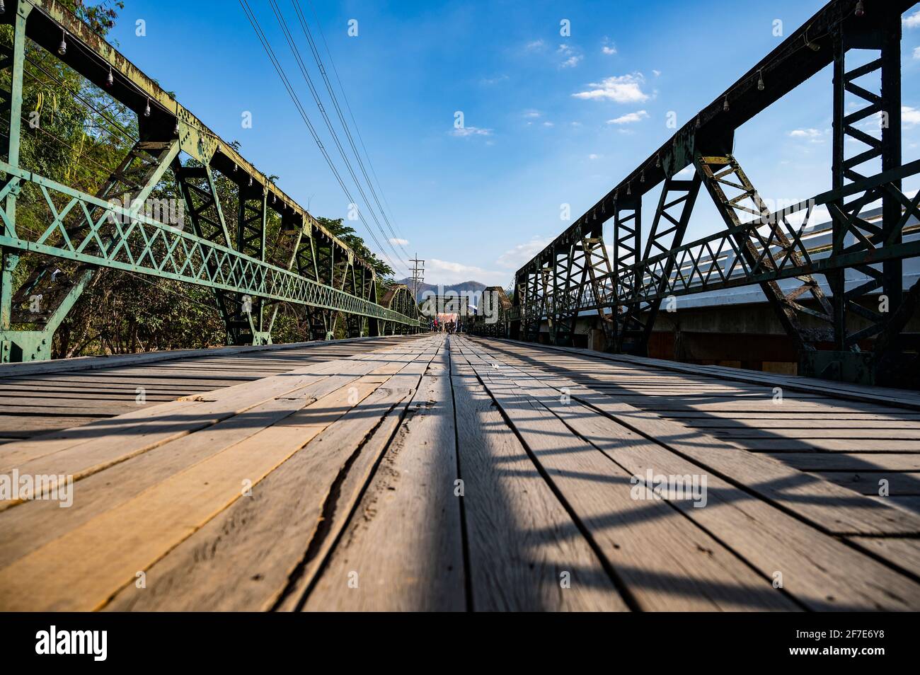 wide angle image of the world war two memorial bridge close to Pai ...