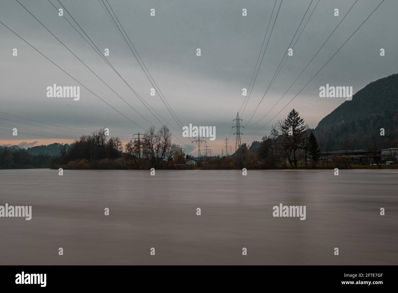 Electricity wires over water hi-res stock photography and images - Alamy