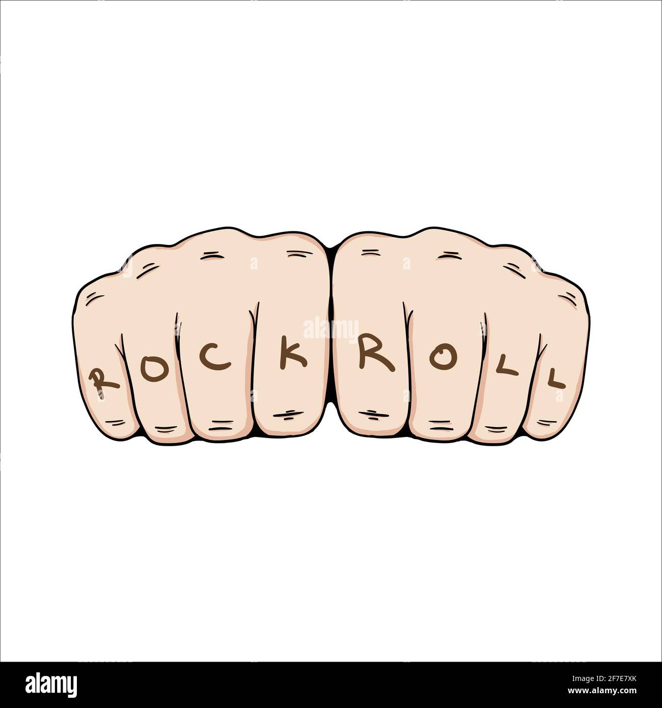 music concept rock and roll punch fists isolated on white background ...
