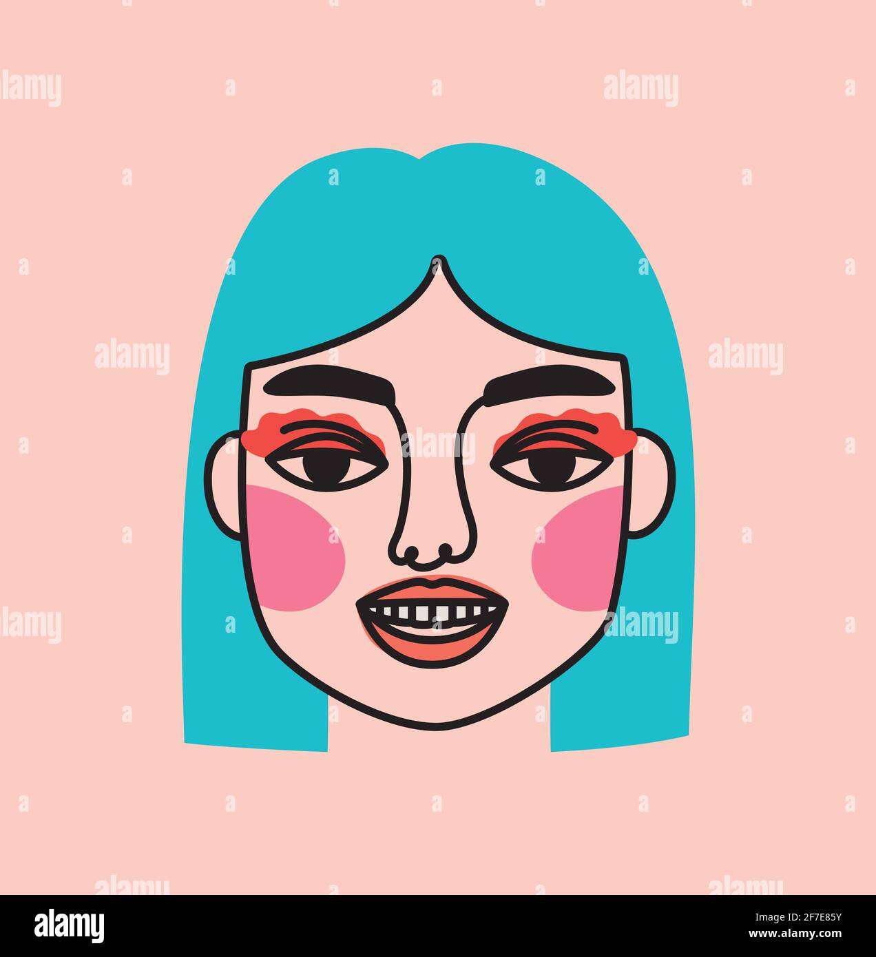 Surreal, woman, face, artwork Stock Vector Images - Alamy