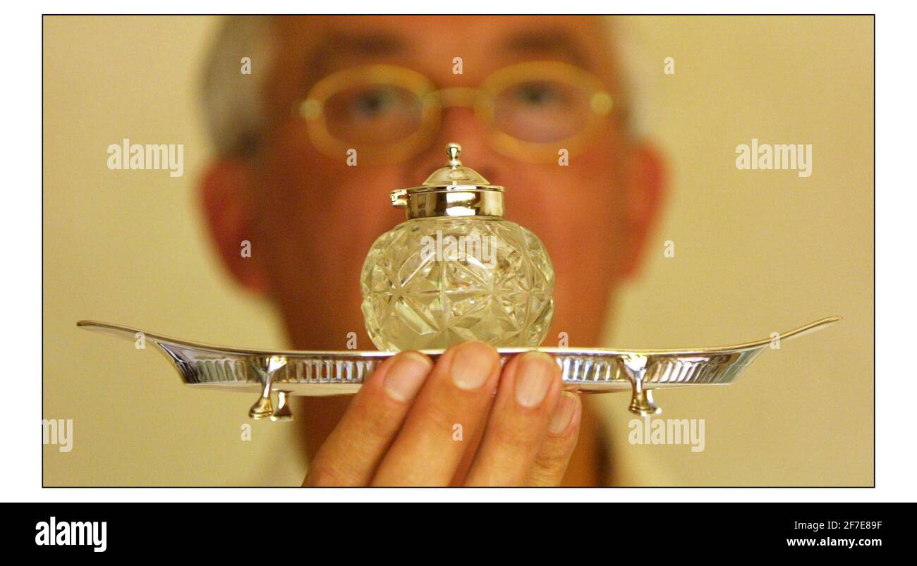 John Andrew and his Silver InkwellPic David Sandison 19/8/2002 Stock ...