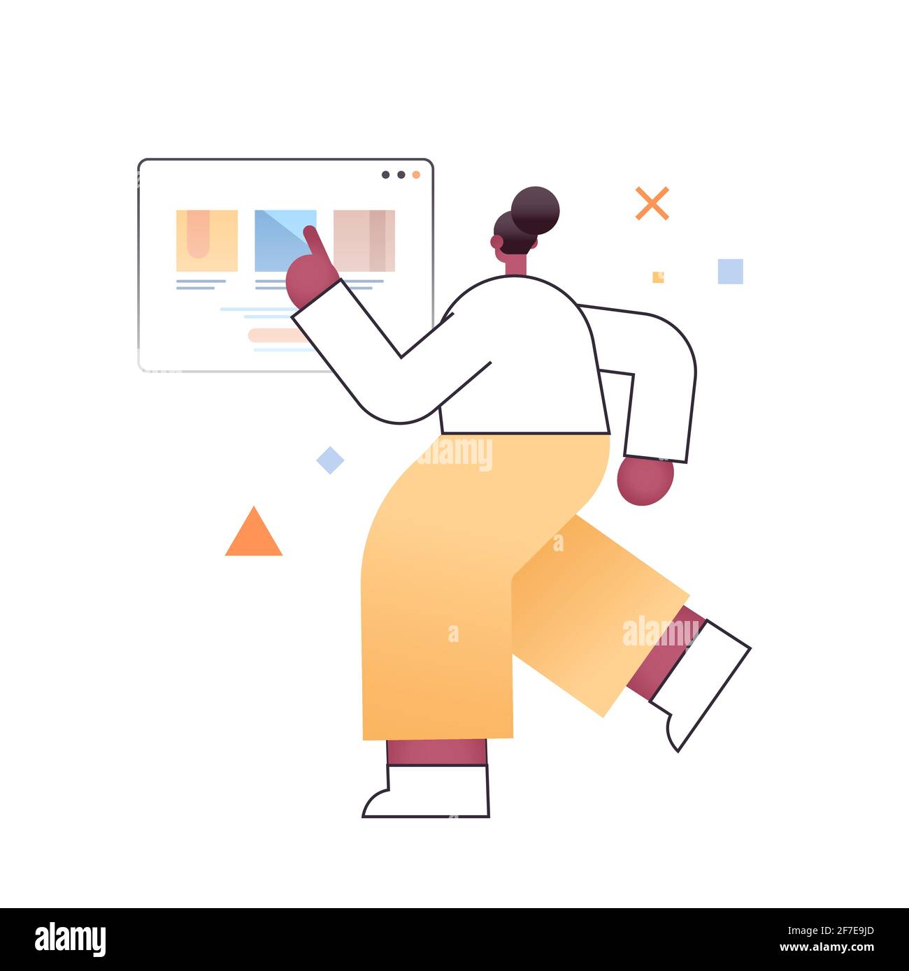 businesswoman using computer interface african american business woman ...