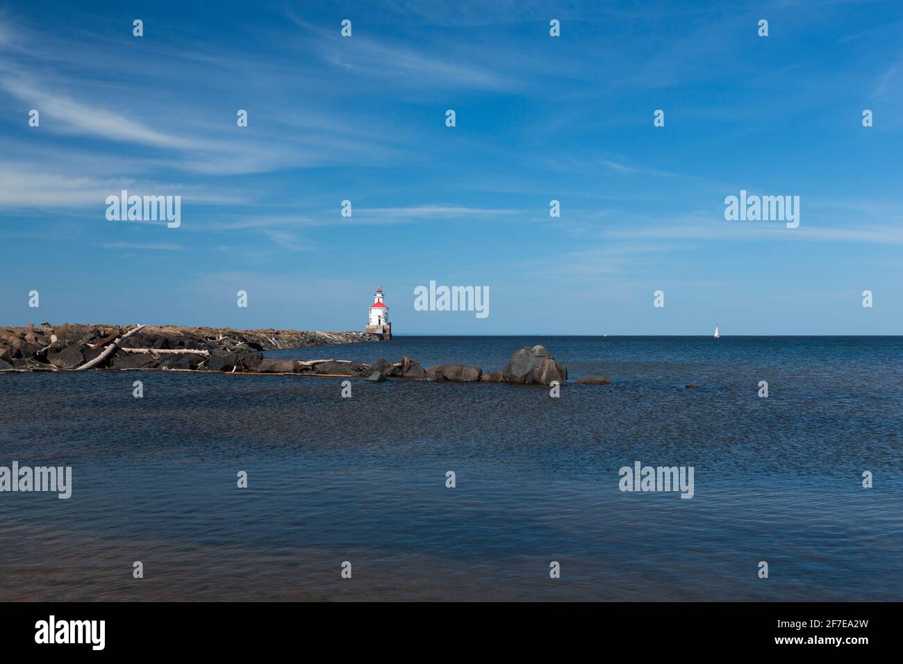 Wisconsin Point Lighthouse Stock Photo - Alamy