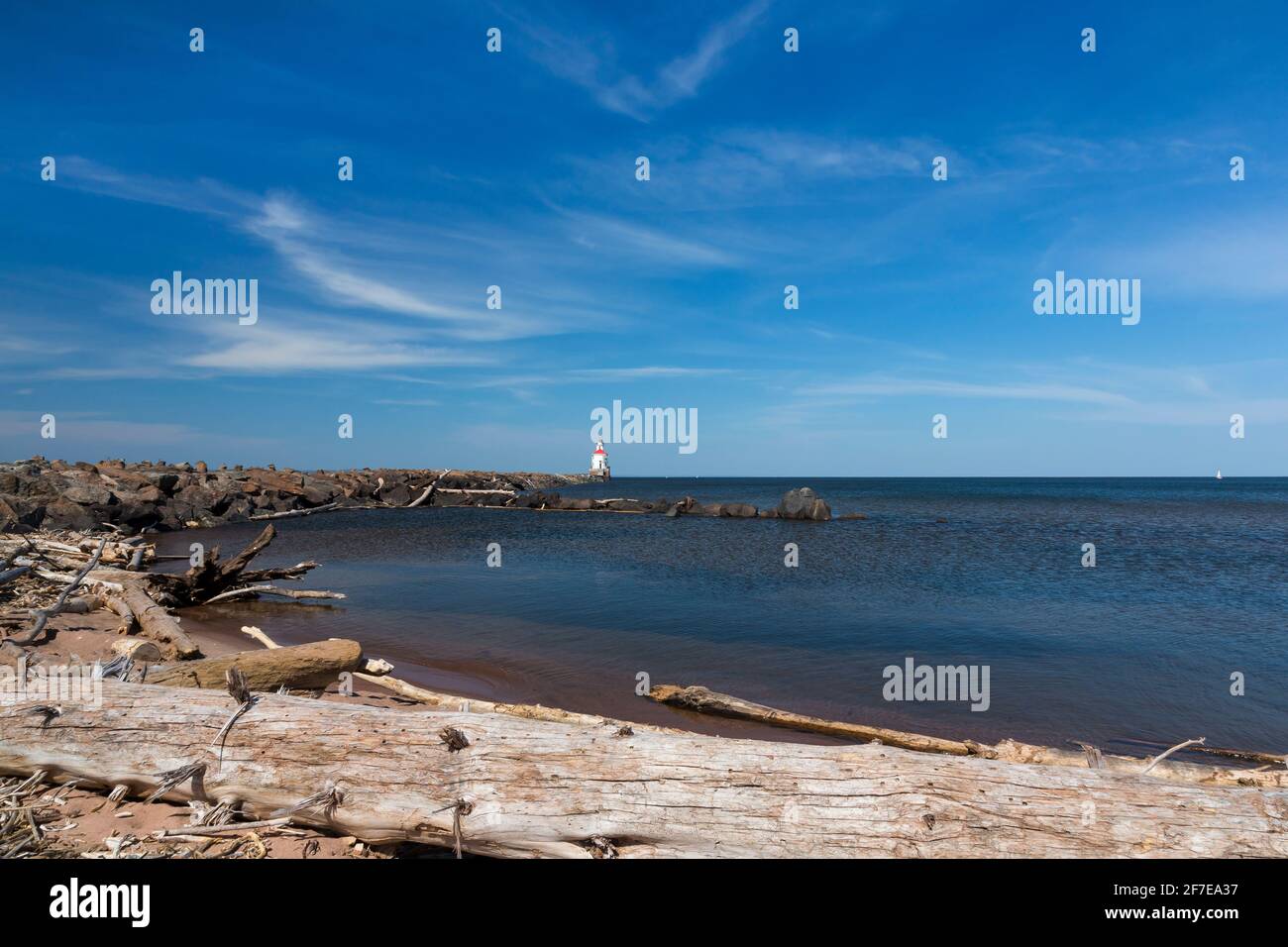 Wisconsin Point Lighthouse Stock Photo - Alamy