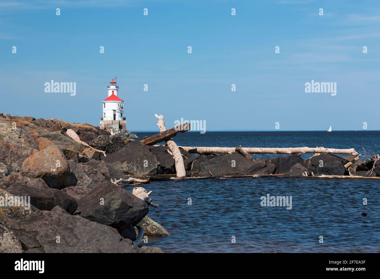 Wisconsin Point Lighthouse Stock Photo - Alamy