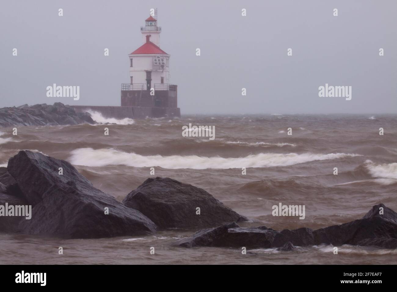 Wisconsin Point Lighthouse Stock Photo - Alamy