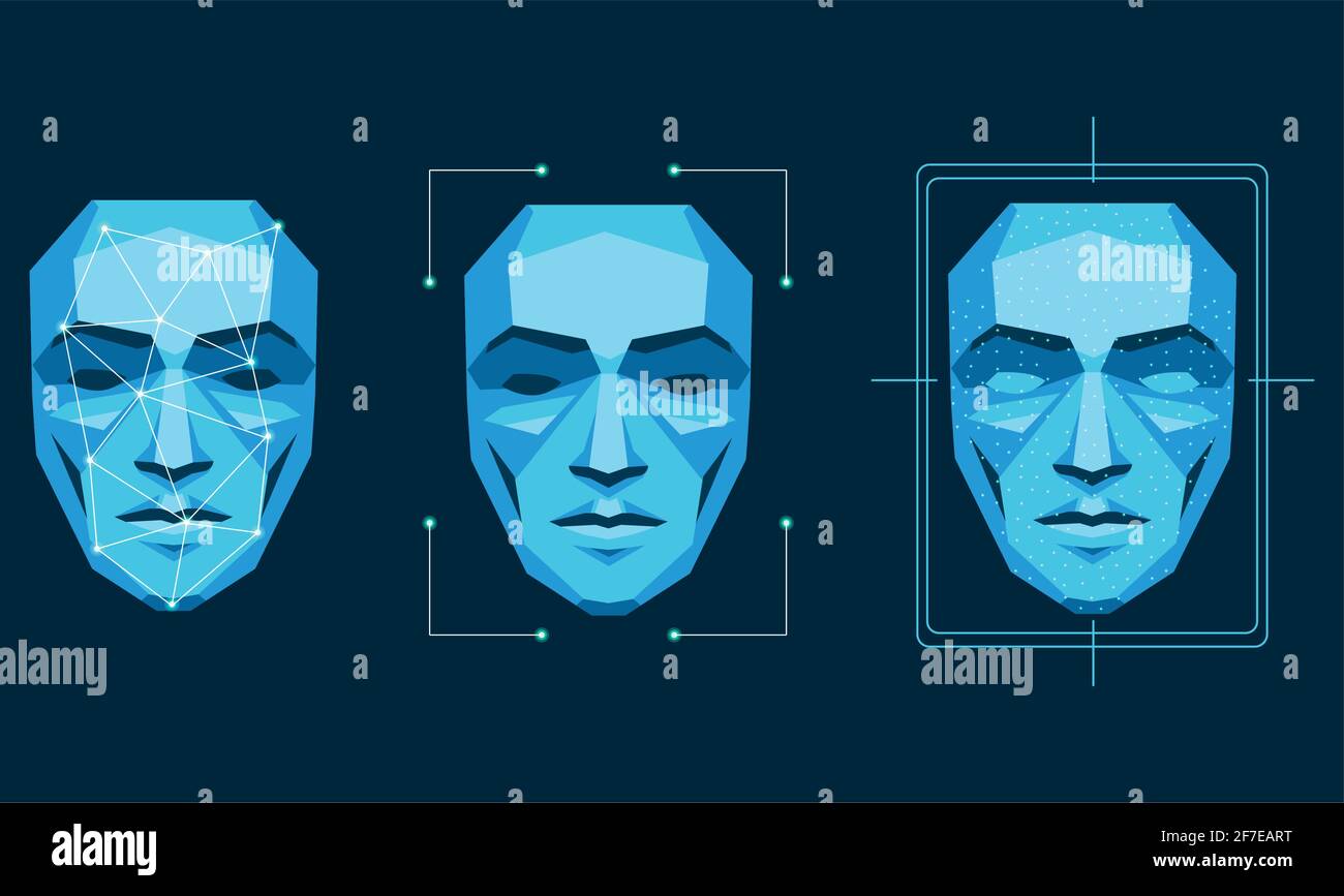 High tech face scan Stock Vector Images - Alamy