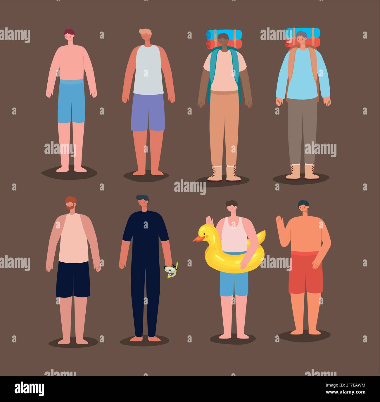 eight traveling men Stock Vector Image & Art - Alamy