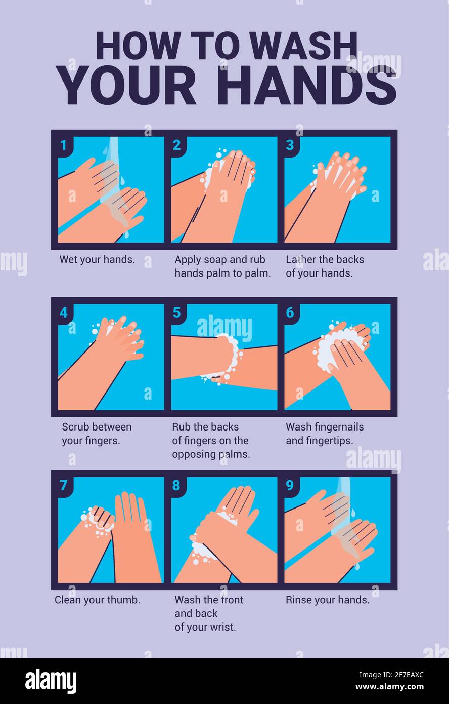 clean hands instructions Stock Vector Image & Art - Alamy