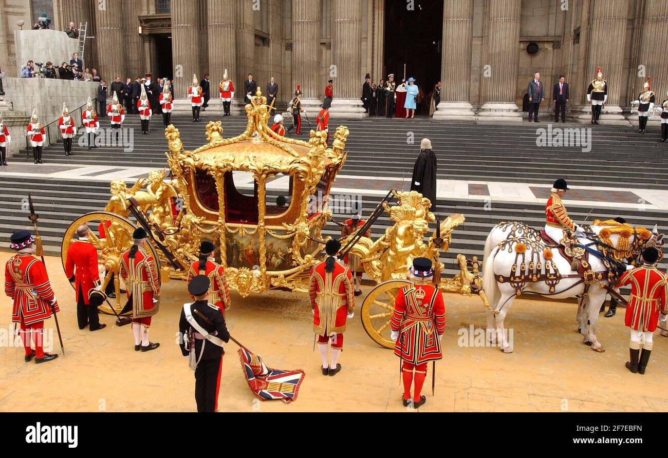 *ROTA* The Queen enters St Pauls this morning for a special service to ...
