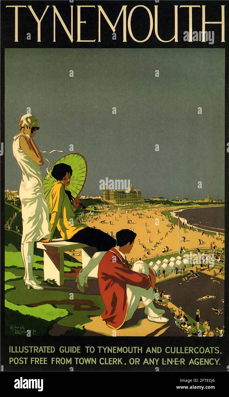 A vintage travel poster for Tynemouth Stock Photo - Alamy