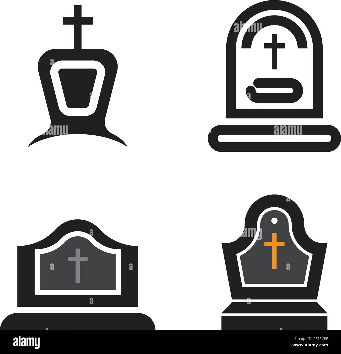 Headstone silhouette Stock Vector Images - Alamy