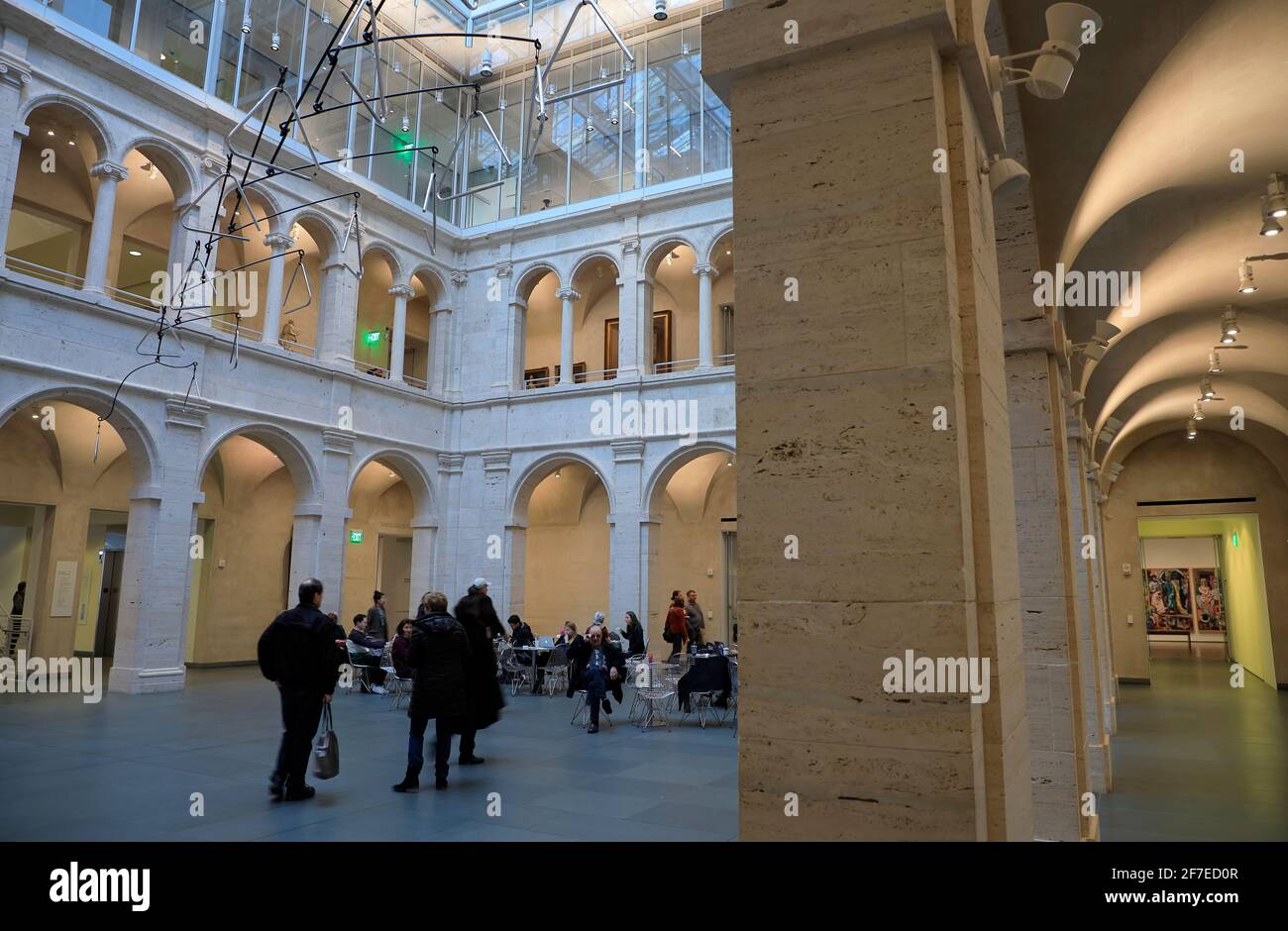 Interior view of the atrium of Fogg Museum.Harvard Art Museum.Cambridge ...