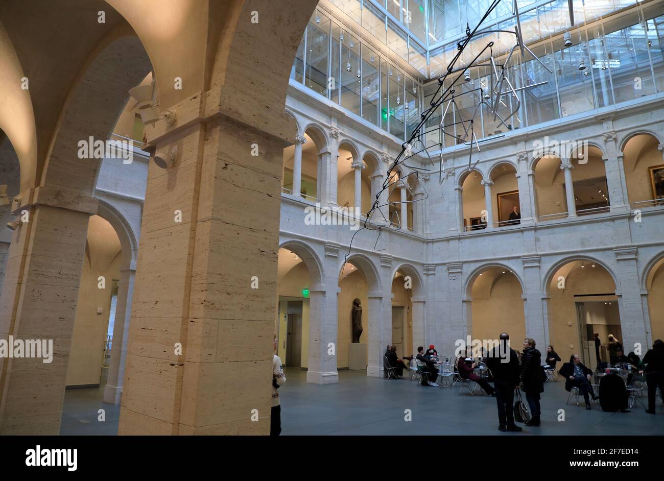 Interior view of the atrium of Fogg Museum.Harvard Art Museum.Cambridge ...