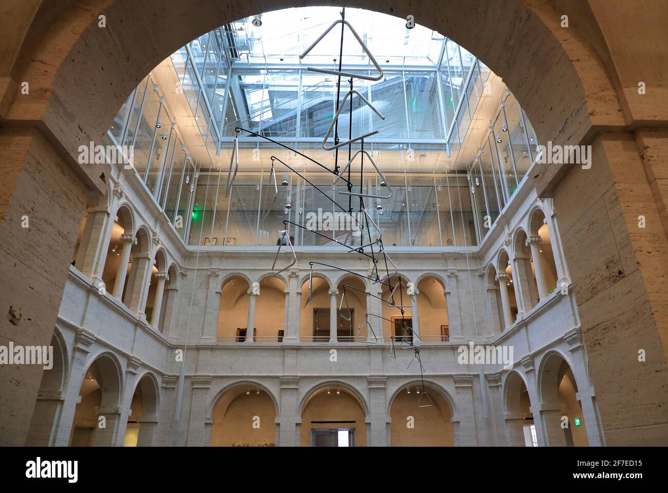 Interior view of the atrium of Fogg Museum.Harvard Art Museum.Cambridge ...
