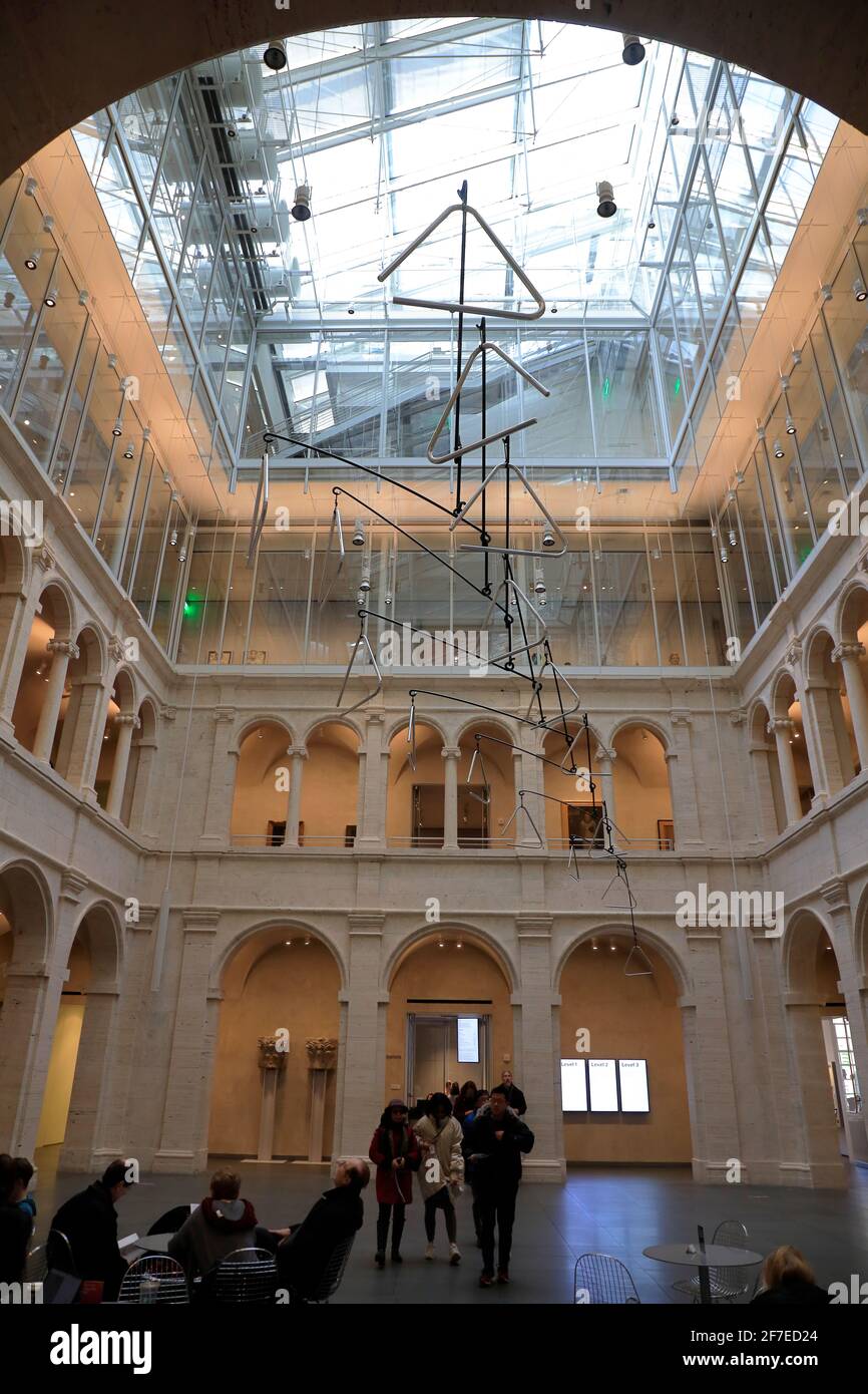 Interior view of the atrium of Fogg Museum.Harvard Art Museum.Cambridge ...