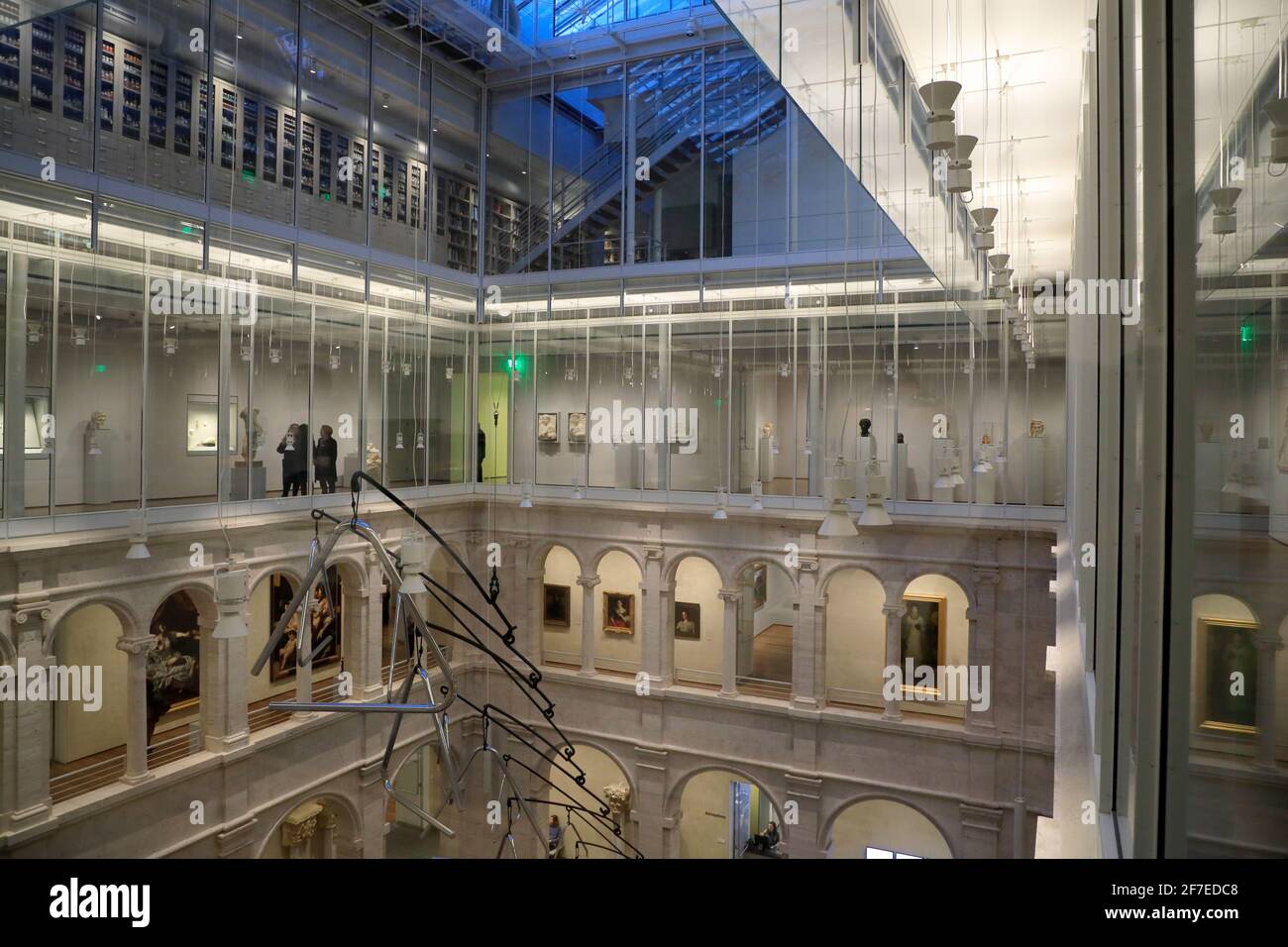 Interior view of the atrium of Fogg Museum.Harvard Art Museum.Cambridge ...