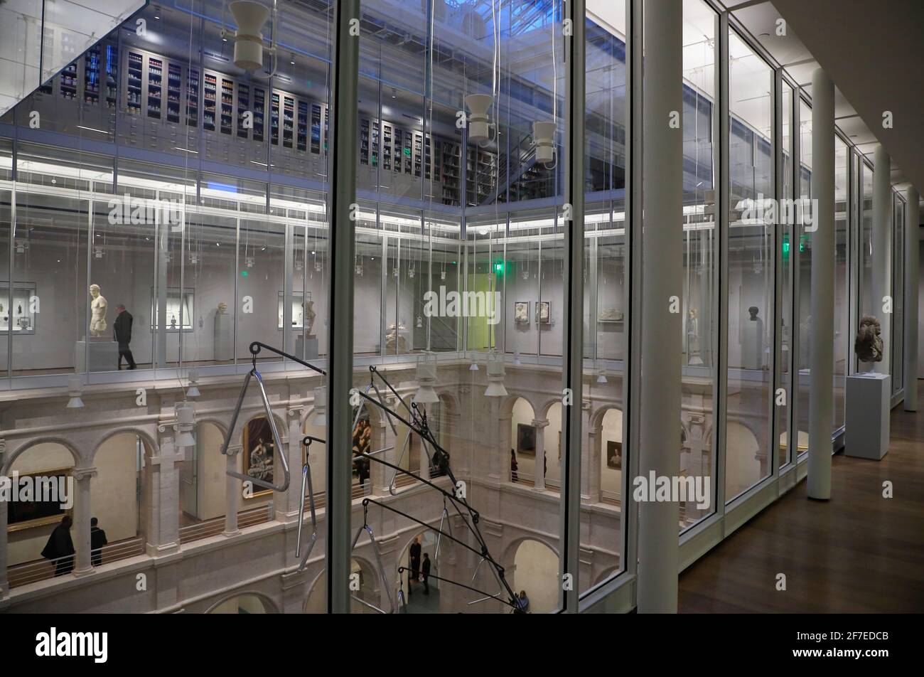 Interior view of the atrium of Fogg Museum.Harvard Art Museum.Cambridge ...