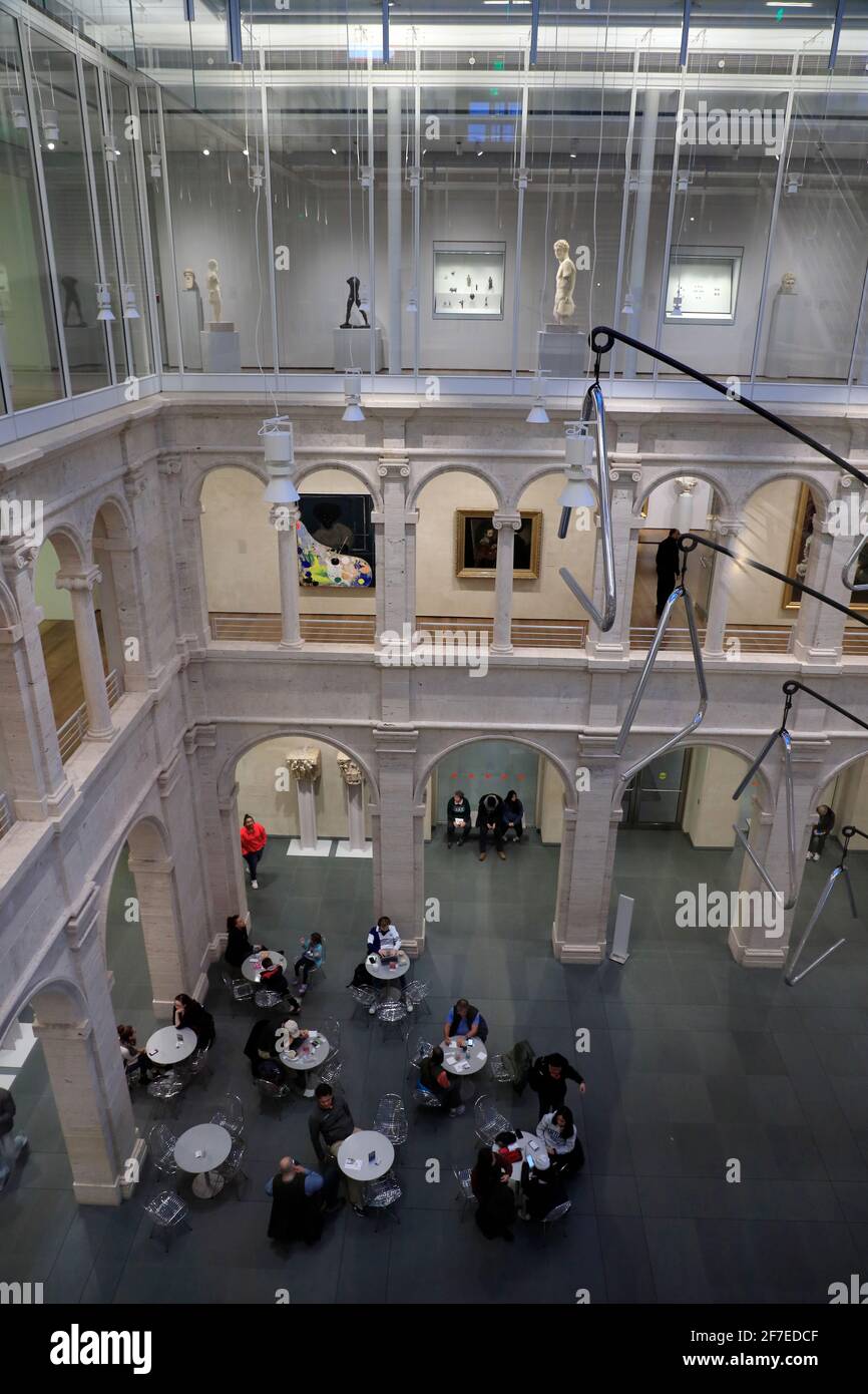 Interior view of the atrium of Fogg Museum.Harvard Art Museum.Cambridge ...