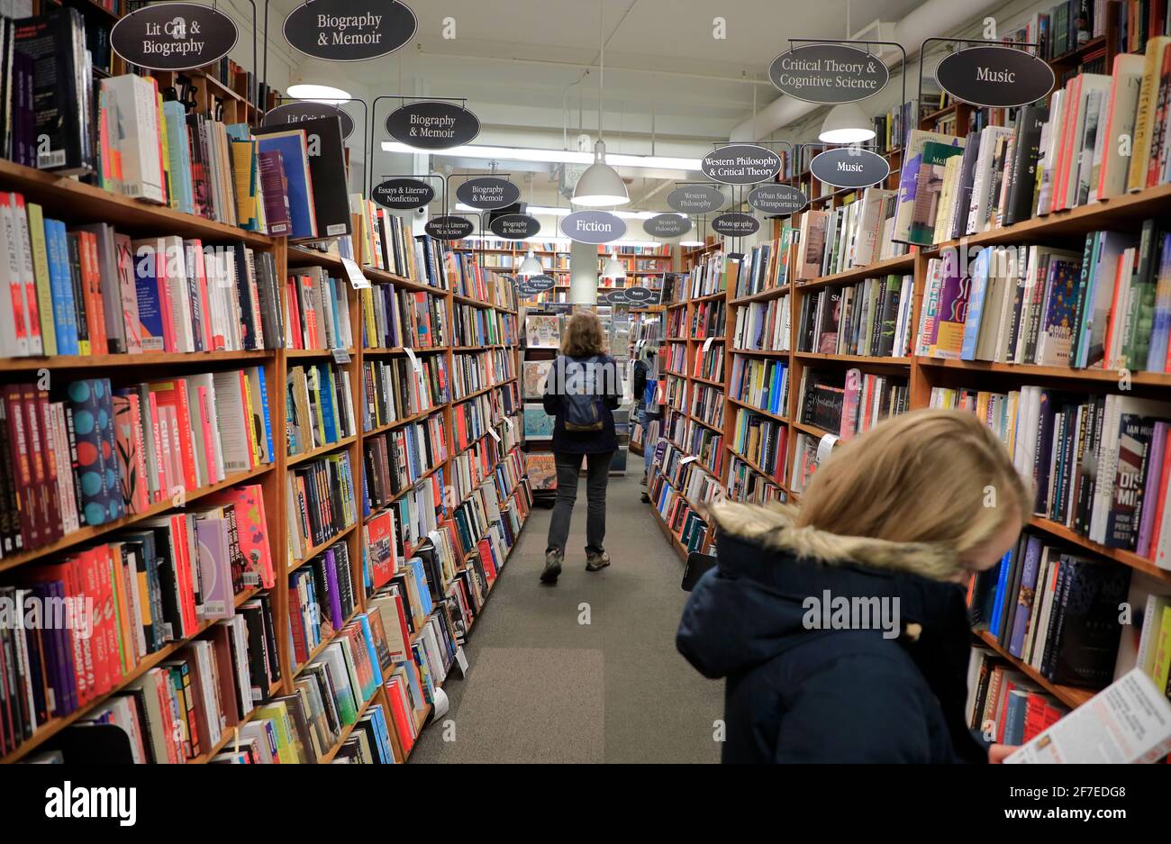 Interior view of Harvard Book Store.Harvard Square.Cambridge ...