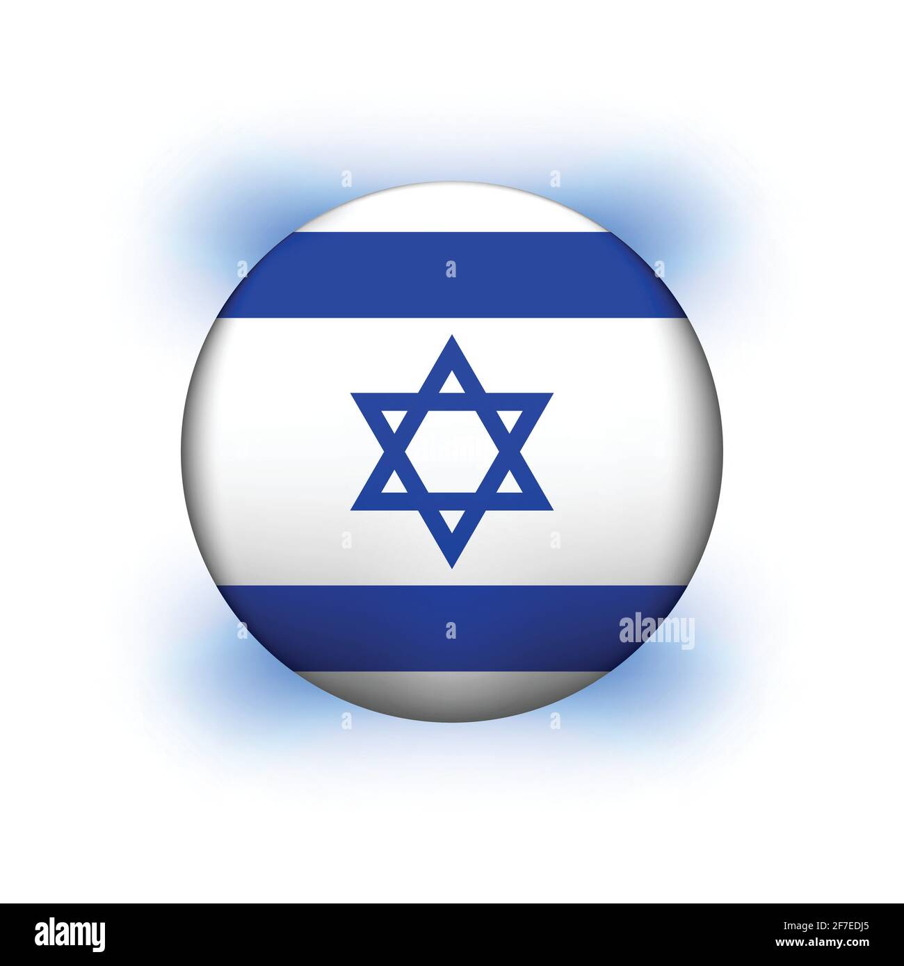 Glass light ball with flag of Israel. Round sphere, template icon ...