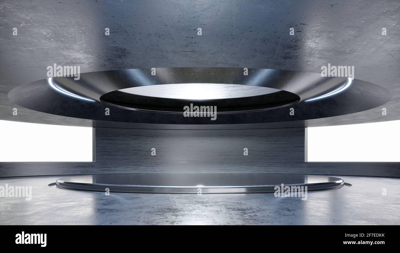 Empty light blue studio room futuristic,Future background for design,3d ...