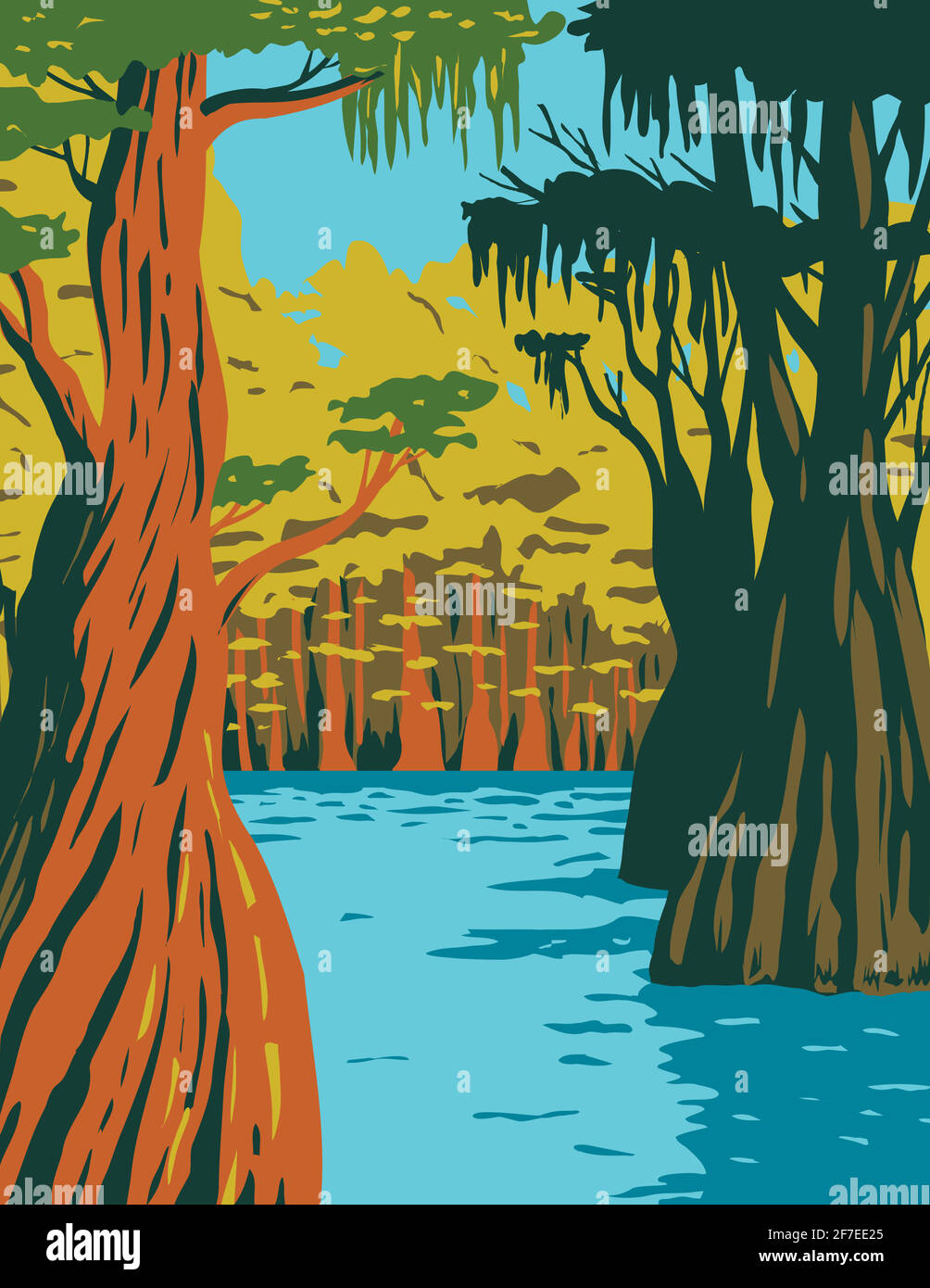 Cypress swamp Stock Vector Images - Alamy