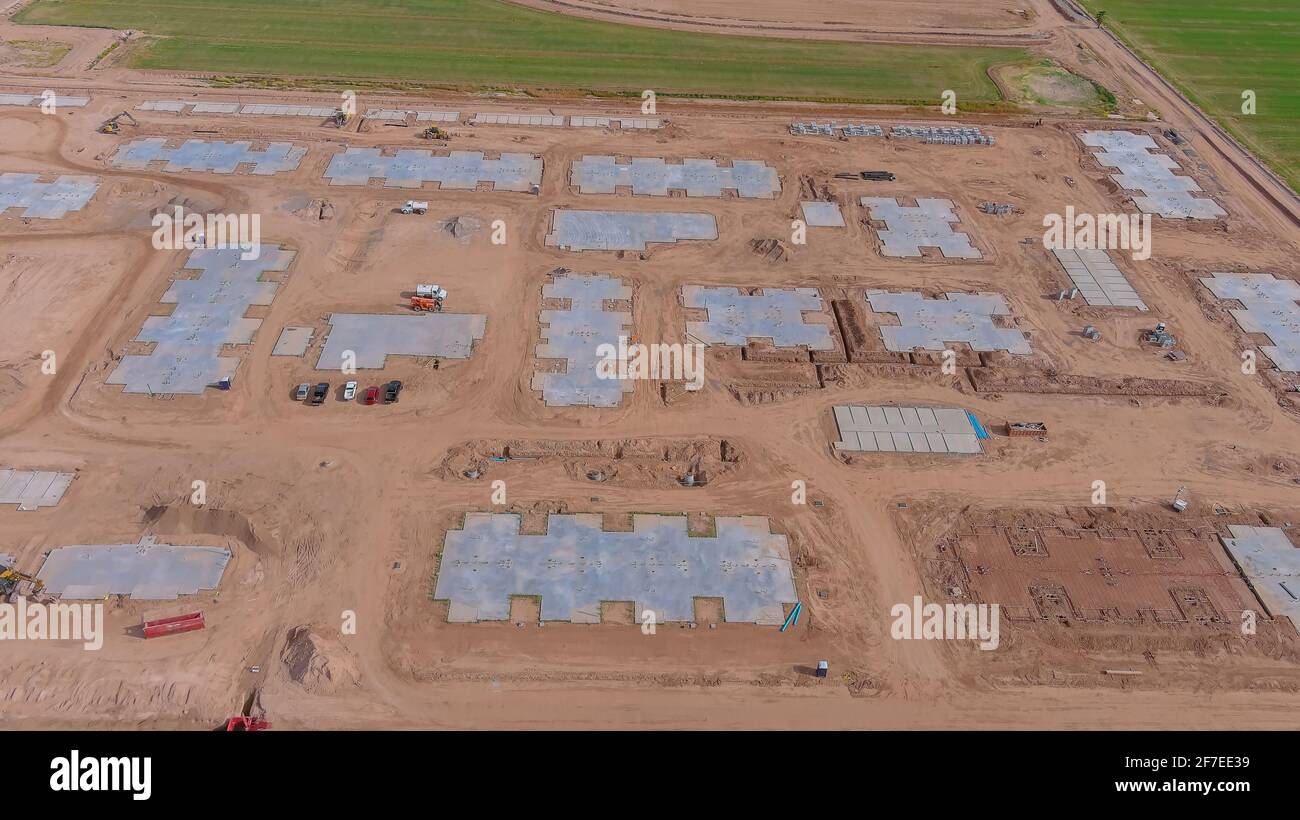 Building construction real property of trenches dug in ground and ...
