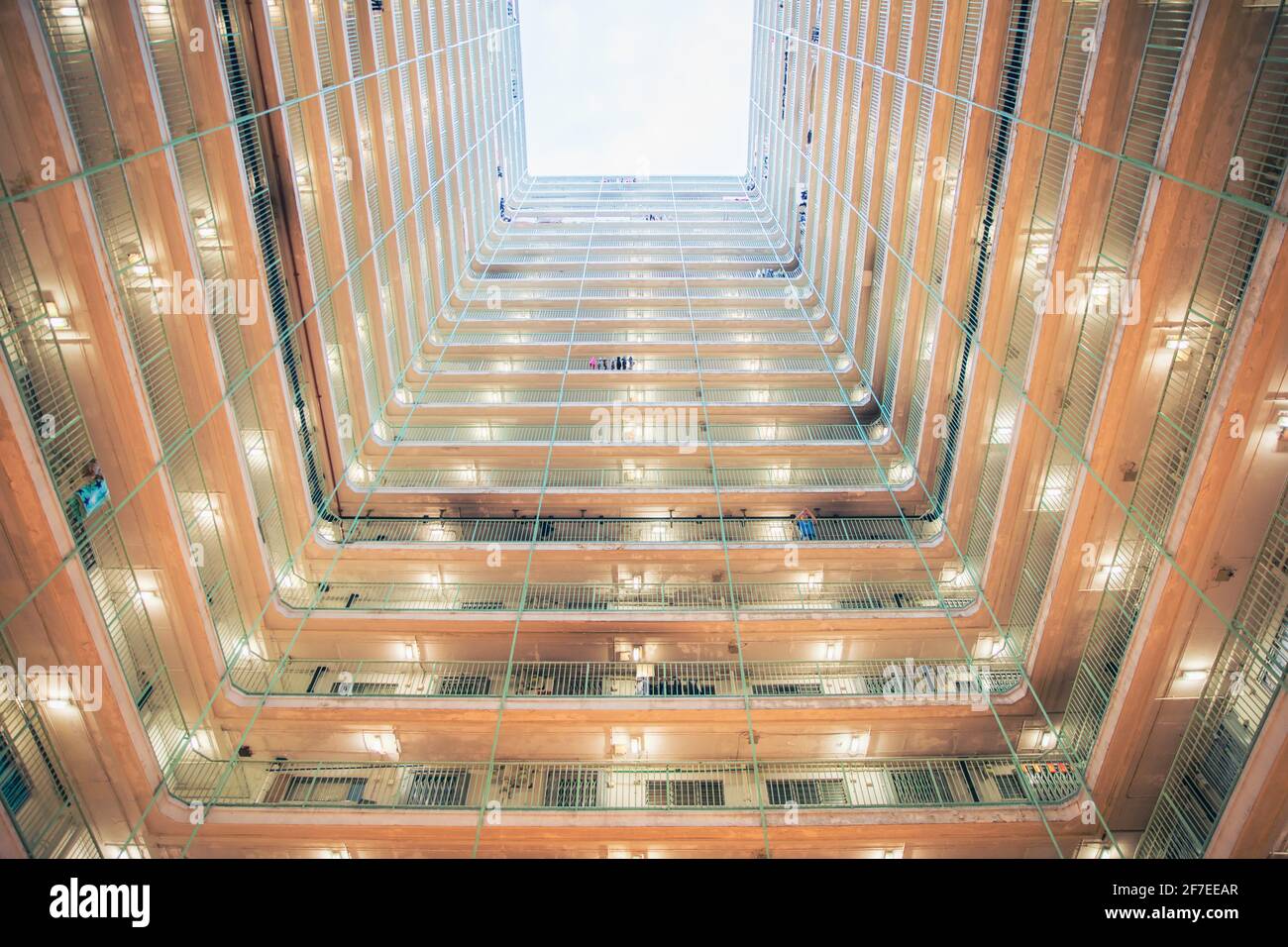 Abstract view of public housing estate in Hong Kong. geometric ...