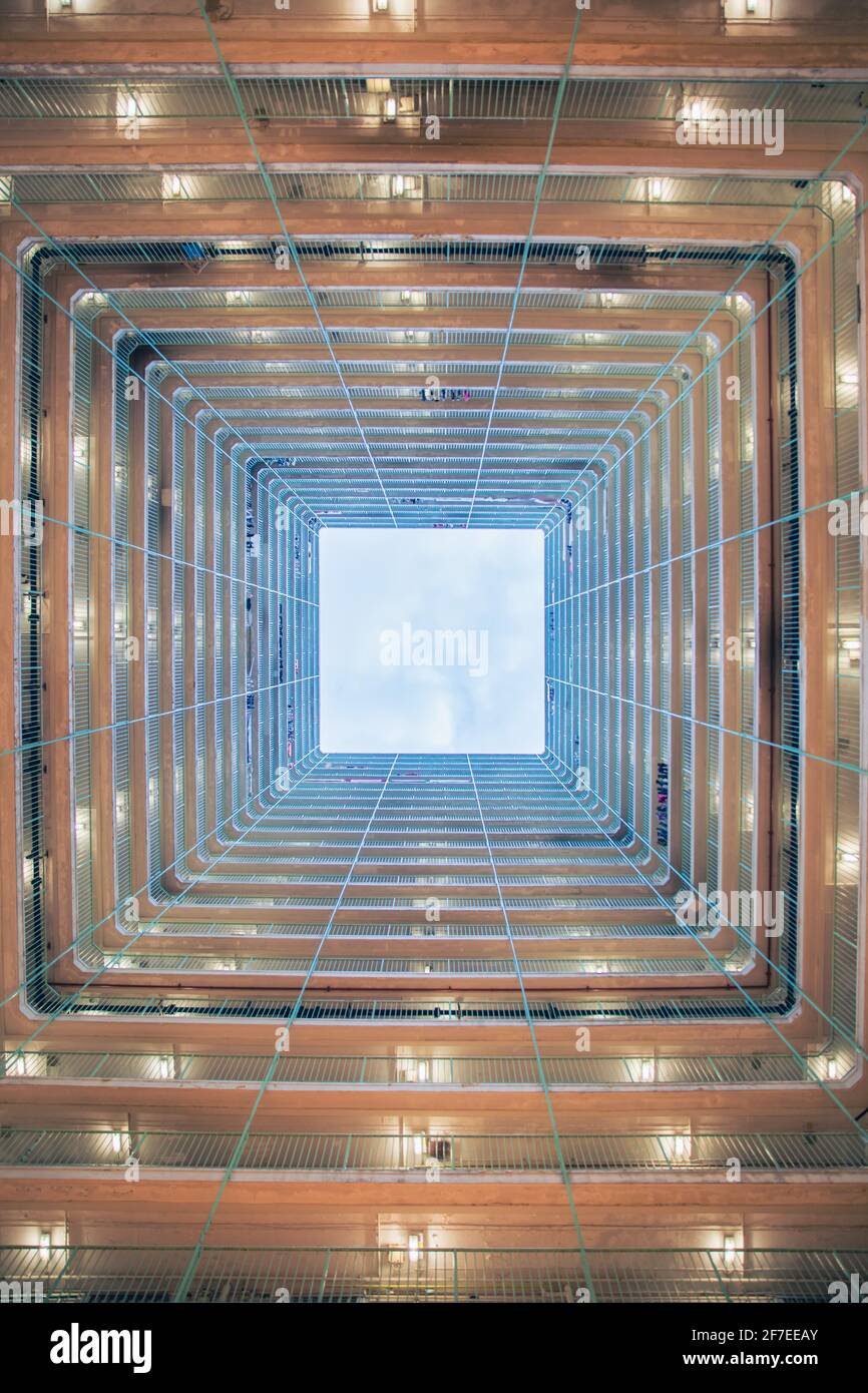 Abstract view of public housing estate in Hong Kong. geometric ...