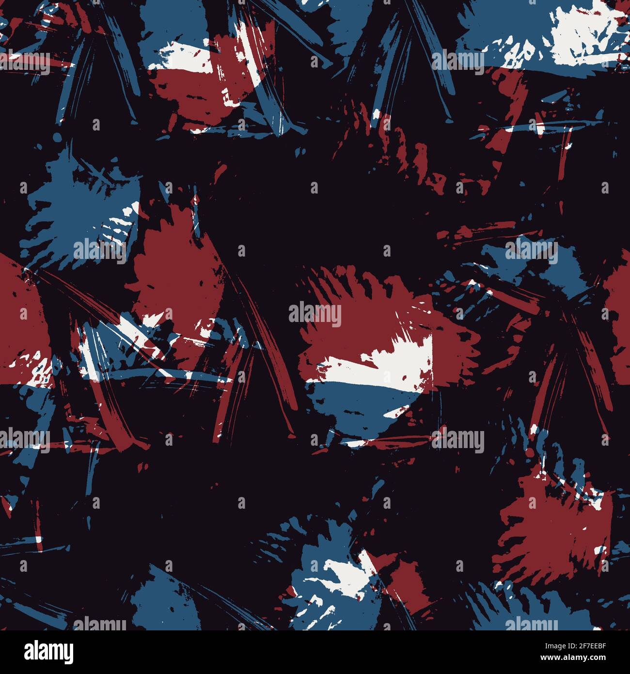 Seamless floral pattern in red blue black white Stock Photo - Alamy
