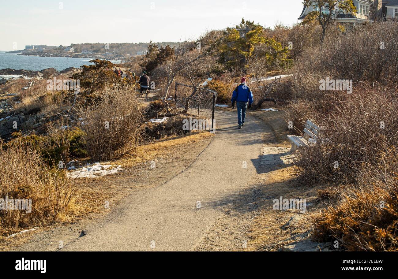 Winding along the Atlantic Coast, Marginal Way is a paved trail or path ...