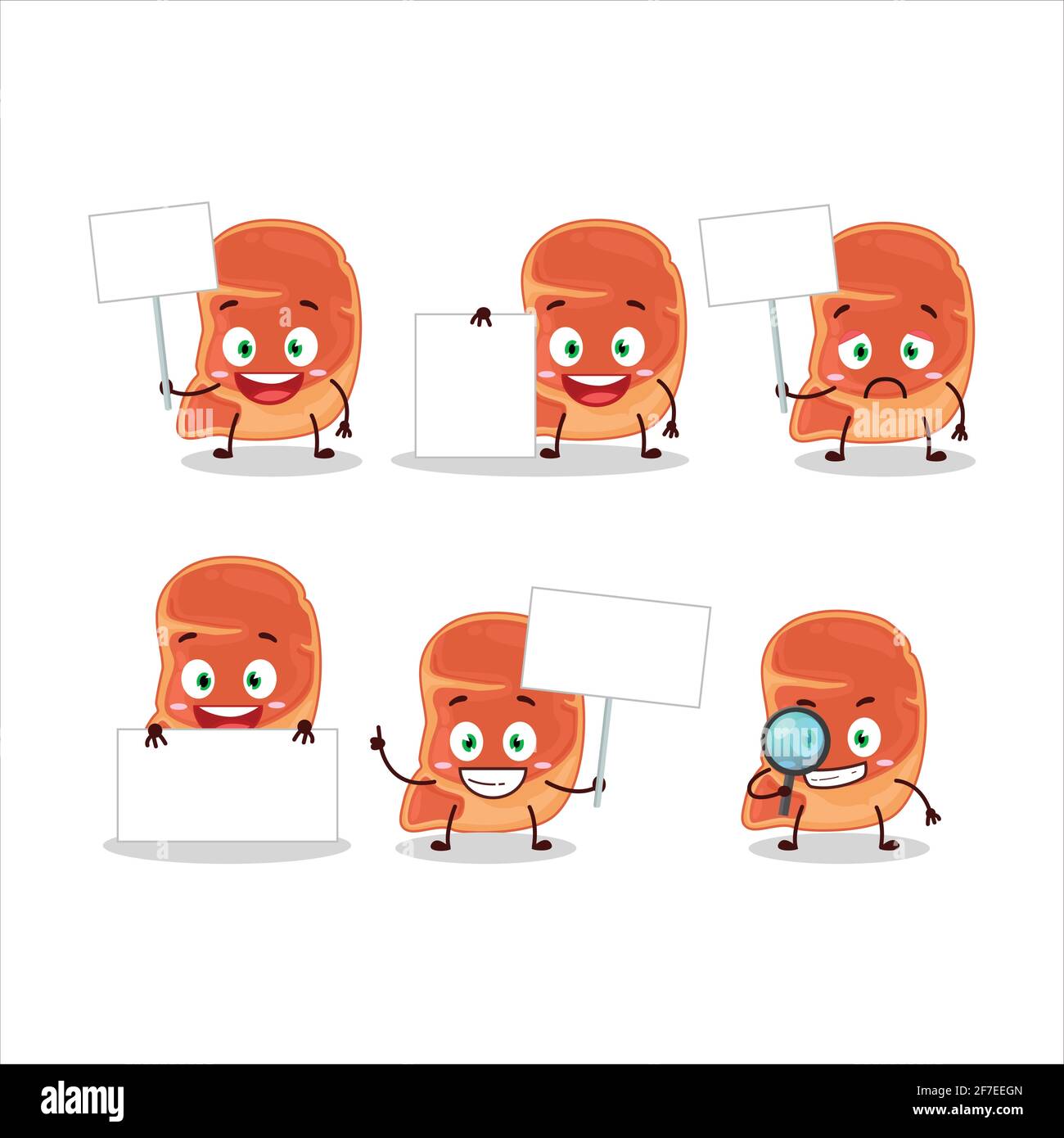 Steak cartoon character in bring information board. Vector illustration ...