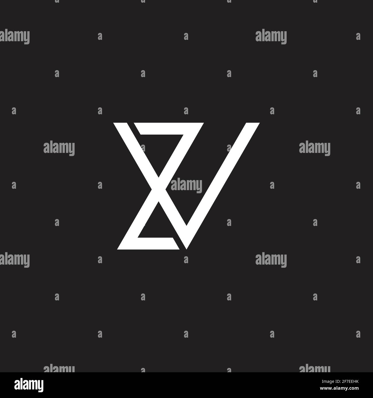letter zv simple linked geometry fashion logo vector Stock Vector Image ...