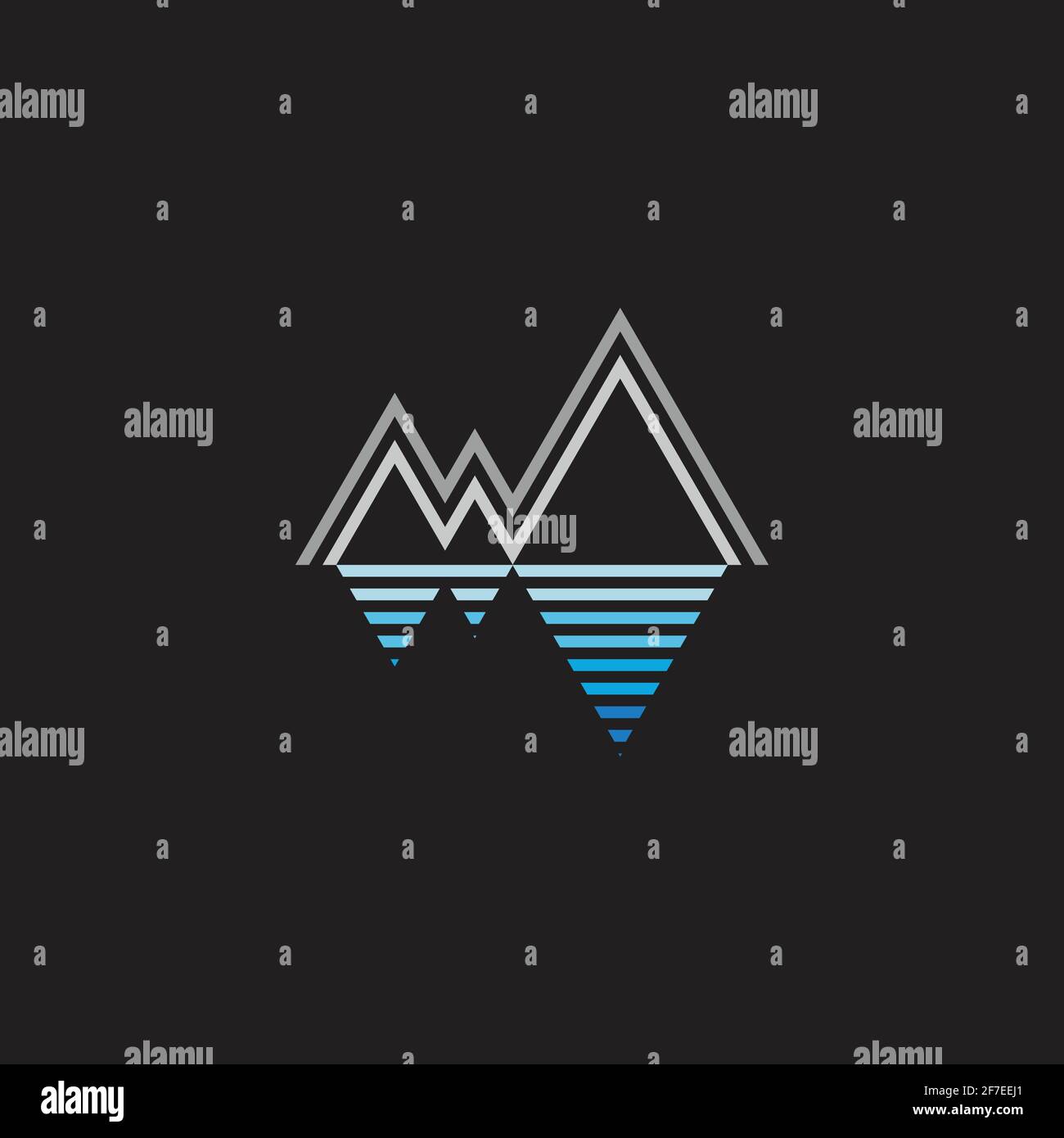 mountain gradient geometric lake sea symbol vector Stock Vector Image ...