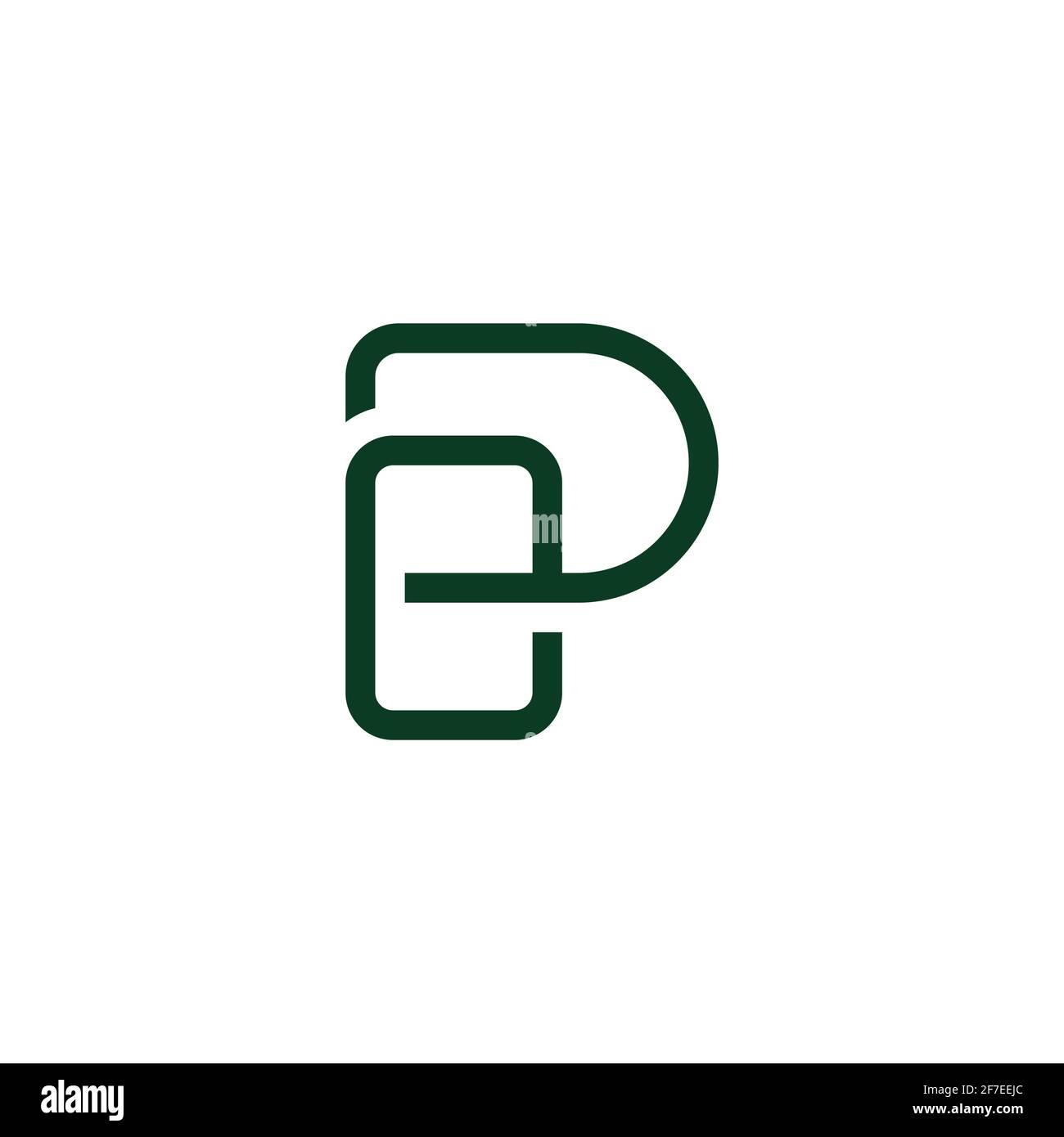 letter pe simple linked line flat geometric symbol vector Stock Vector ...