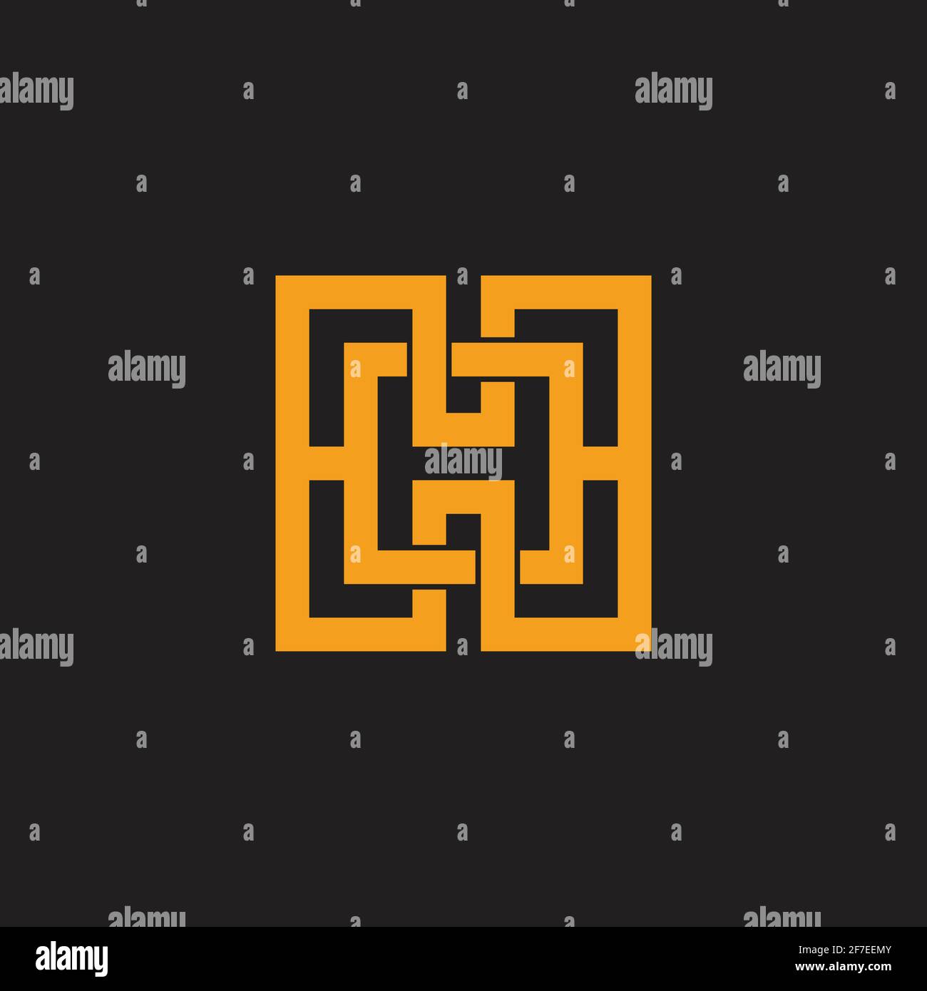 letter ho simple linked square geometric logo vector Stock Vector Image ...