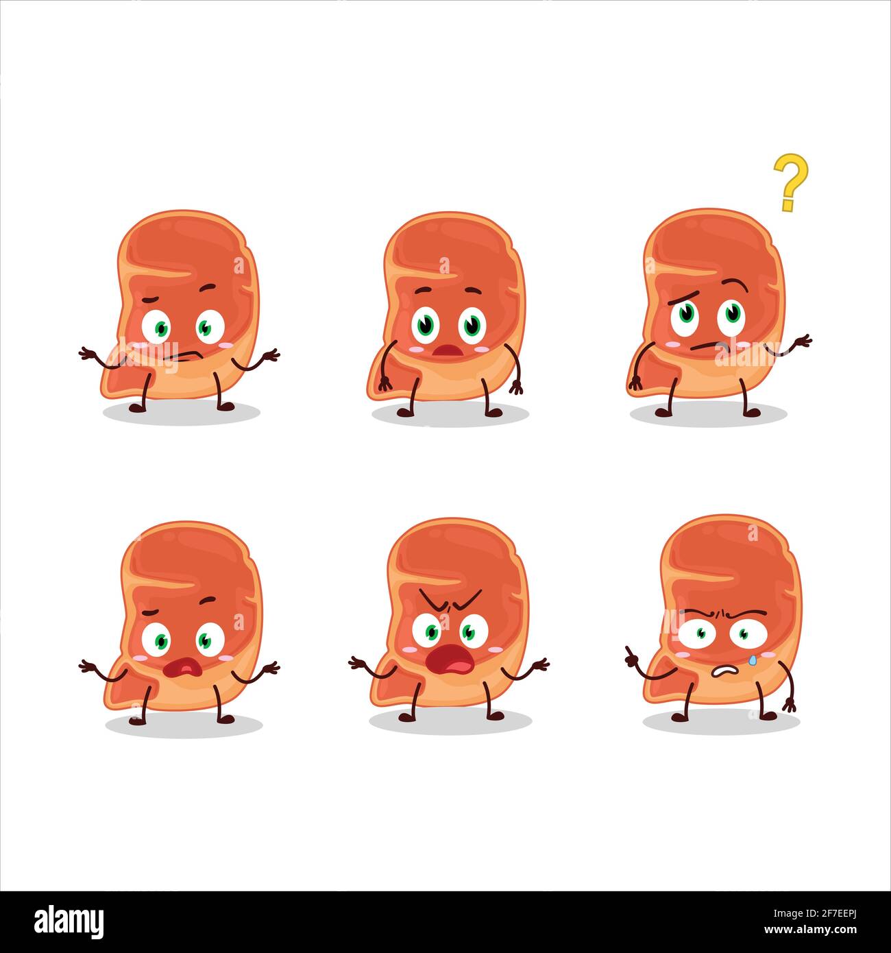 Cartoon character of steak with what expression. Vector illustration ...