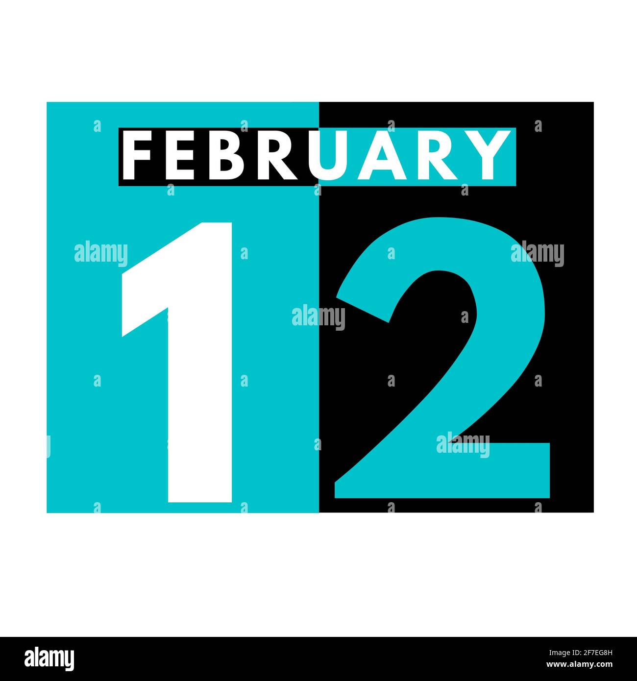 February 12 . Flat daily calendar icon .date ,day, month .calendar for ...