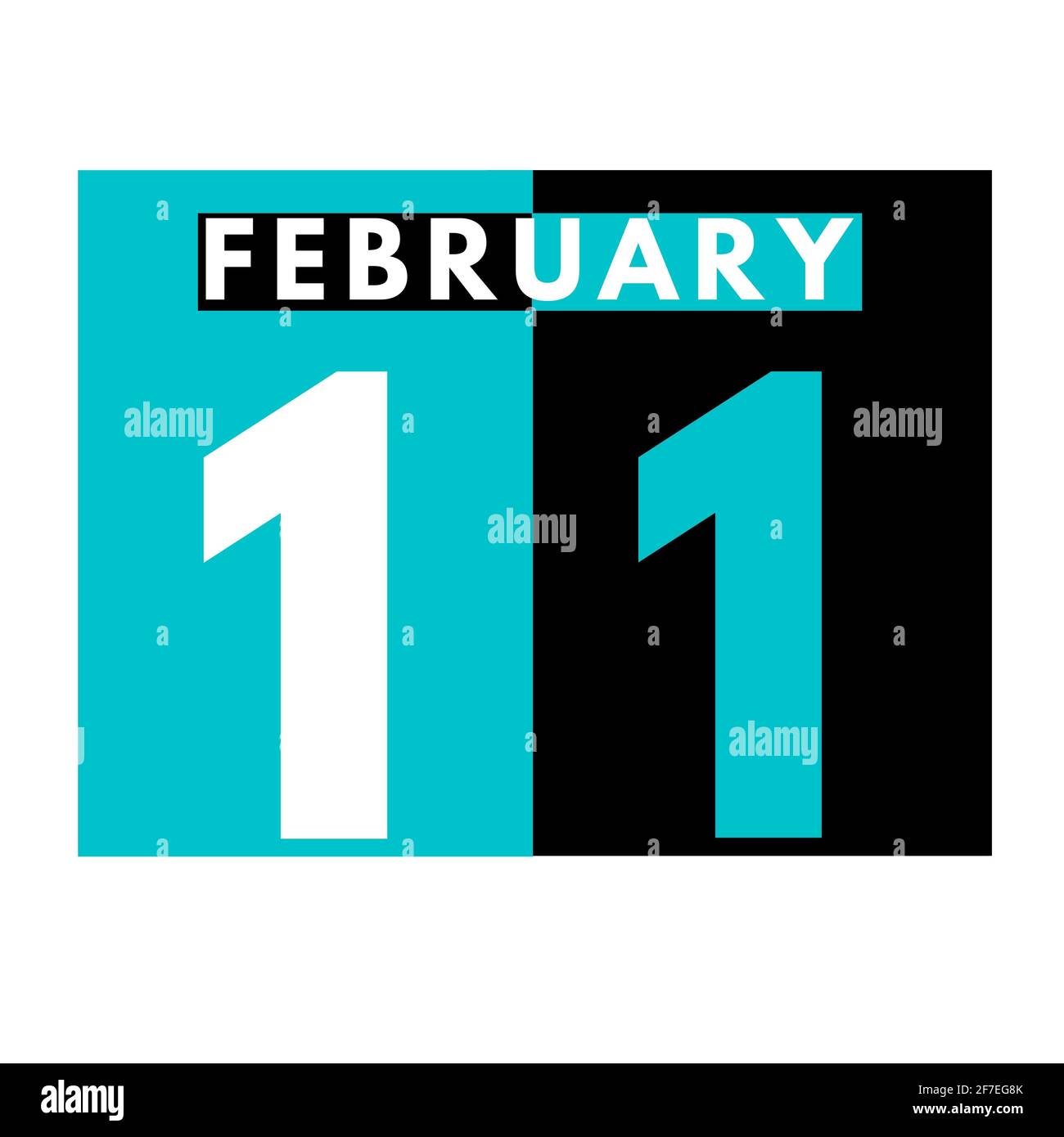 February 11 . Flat daily calendar icon .date ,day, month .calendar for ...