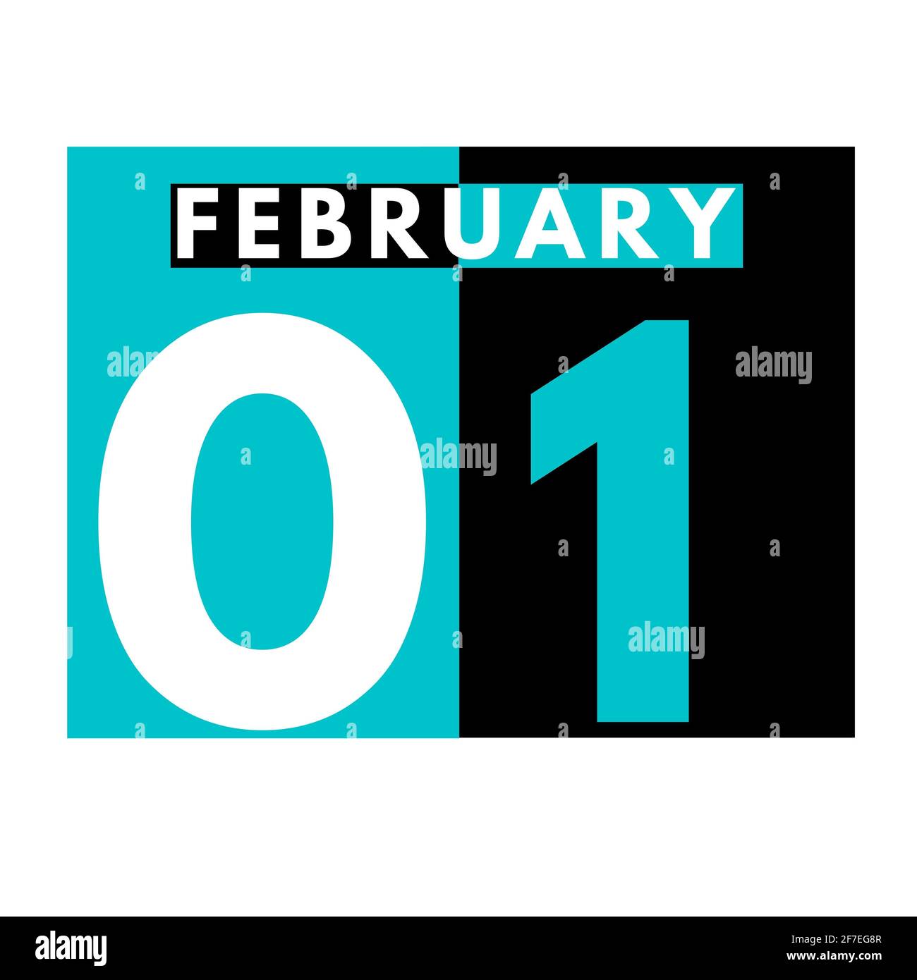February 1 . Flat daily calendar icon .date ,day, month .calendar for ...