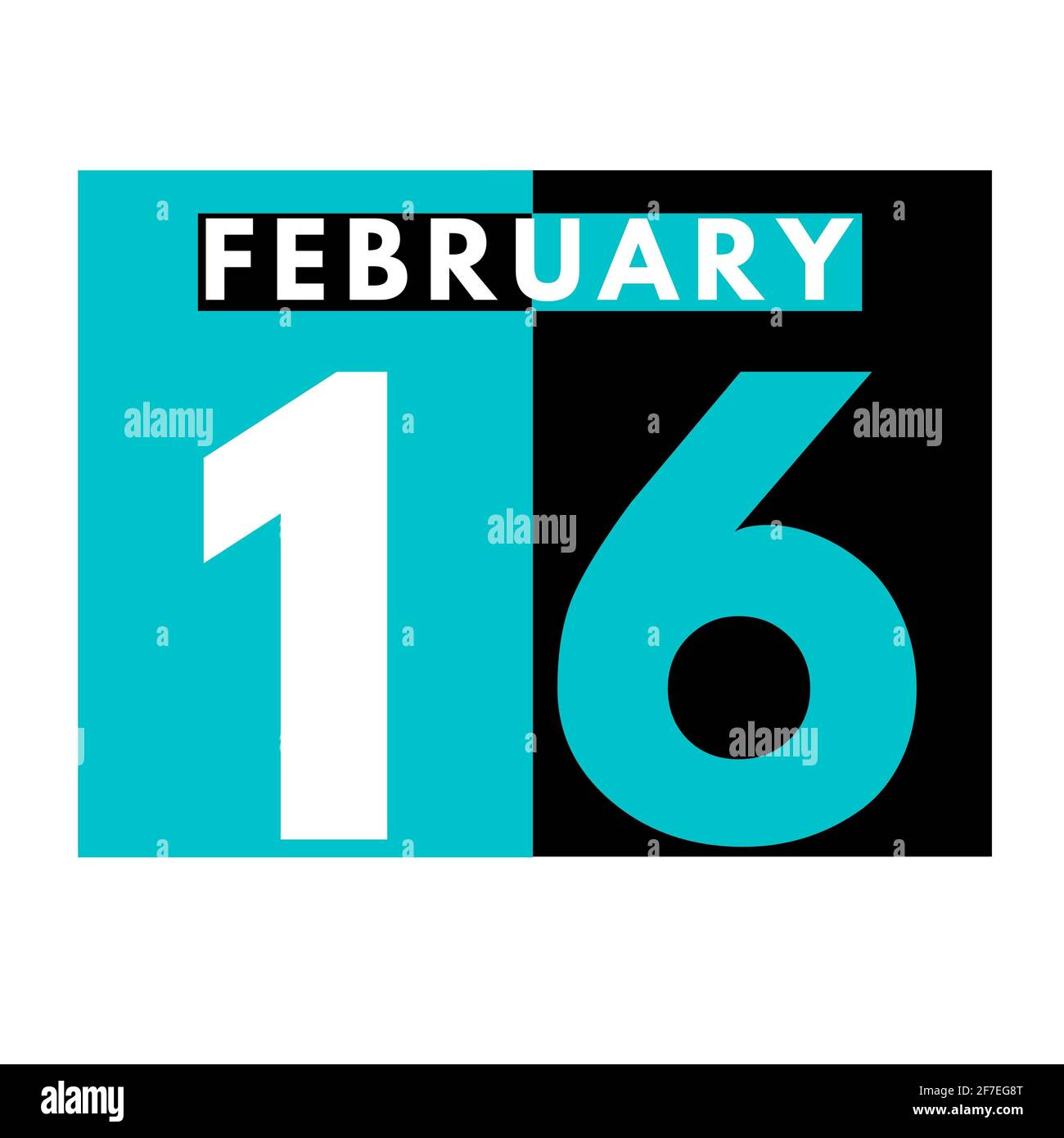 February 16 . Flat daily calendar icon .date ,day, month .calendar for ...