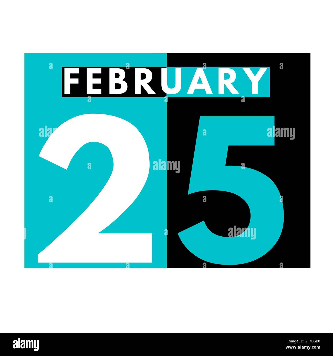 February 25 . Flat daily calendar icon .date ,day, month .calendar for ...