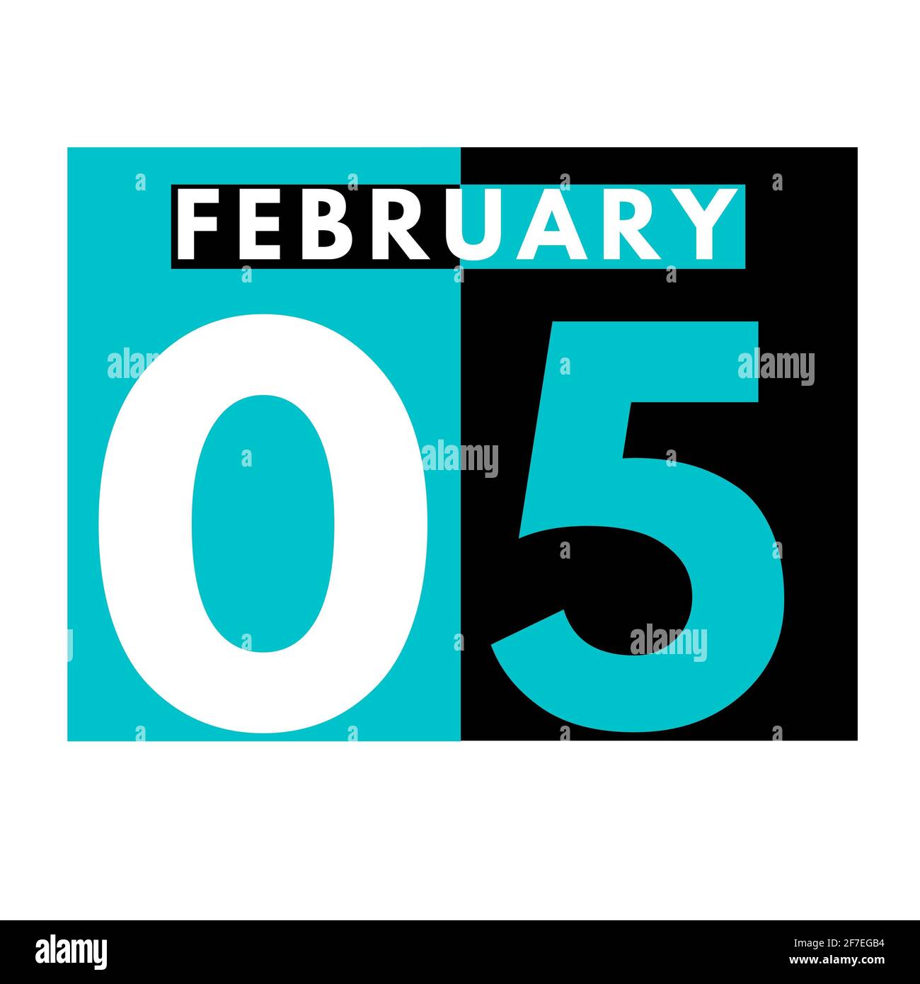 February 5 . Flat daily calendar icon .date ,day, month .calendar for ...