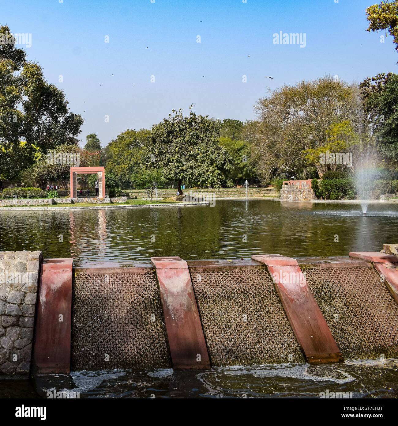 Fountain in the garden of Sunder Nursery in Delhi India, working ...