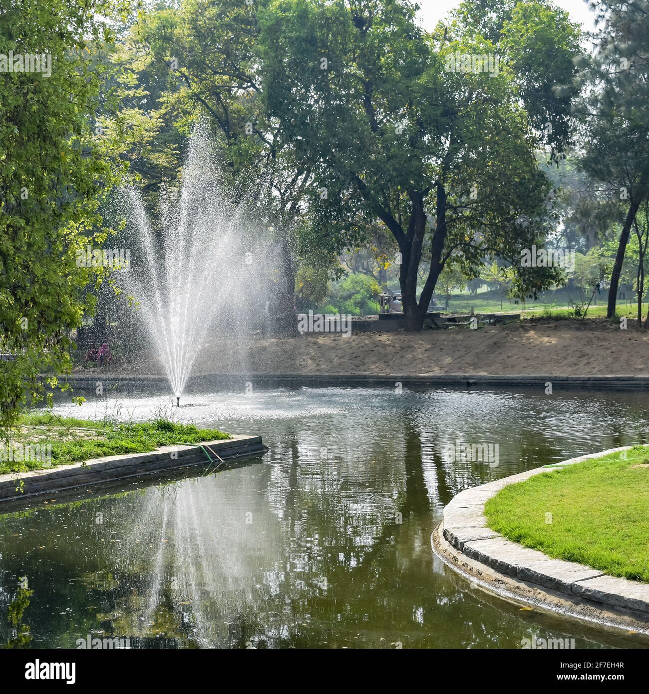 Fountain in the garden of Sunder Nursery in Delhi India, working ...