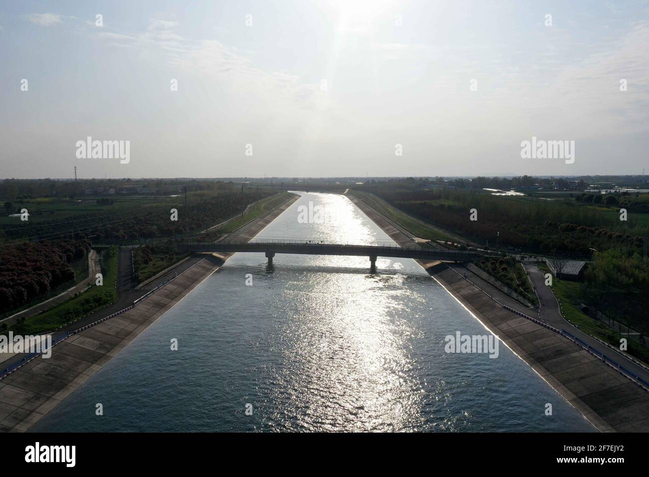 NANYANG, CHINA - APRIL 4, 2021 - The main canal of the middle route of ...