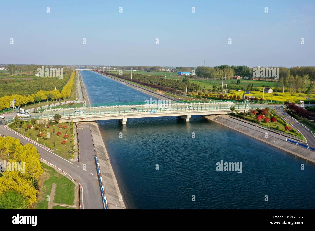NANYANG, CHINA - APRIL 4, 2021 - The main canal of the middle route of ...