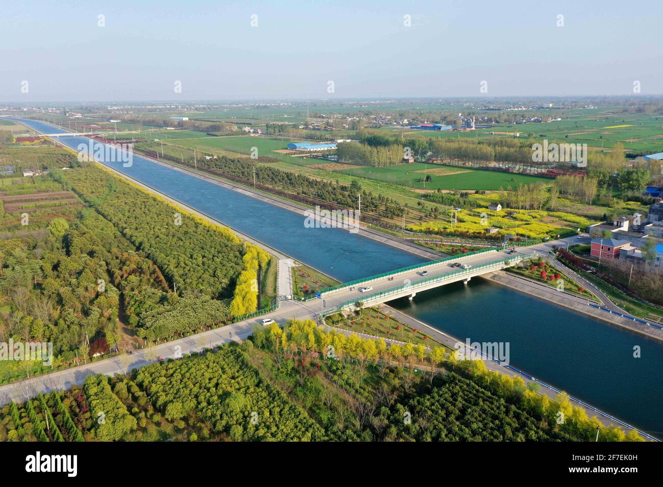NANYANG, CHINA - APRIL 4, 2021 - The main canal of the middle route of ...