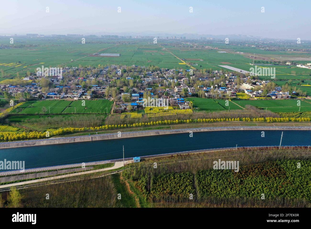 NANYANG, CHINA - APRIL 4, 2021 - The main canal of the middle route of ...
